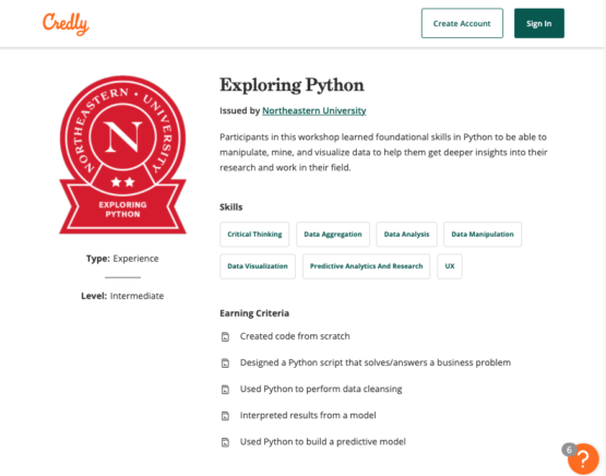 Digital Badges | Northeastern University College of Professional Studies